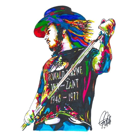 Art | Ronnie Van Zant Lynyrd Skynyrd Rock Poster 18x24 | Poshmark